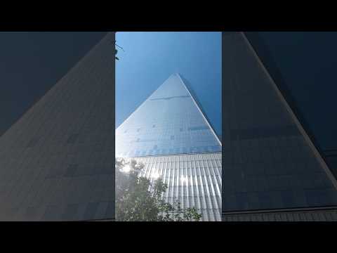 View from the ground of the "One World Trade Center" in Lower Manhattan, New York City