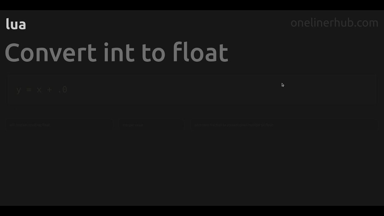 Convert int to float #lua