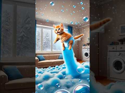 The Great Bubble Wave! ????????????#animation #cattales #catfunny #supercattales #catvideos #funny #cats