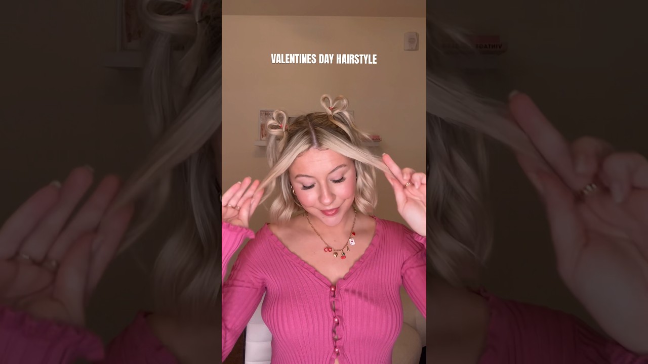 Heart space buns💕 #hairstyleinspo #shorthairstyles #hairtutorial #hairhack #hairtrends