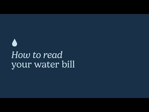 How to read your water bill
