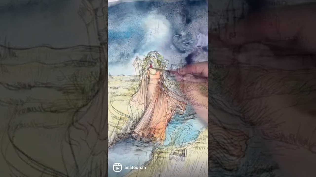 Making of The Star card from the upcoming Tarot Arthurien.