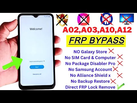 Samsung A02,A03,A10,A12 FRP Bypass✅ | NO Galaxy Store ❌| NO Samsung ID | NO Alliance Shield ❌ NO PC