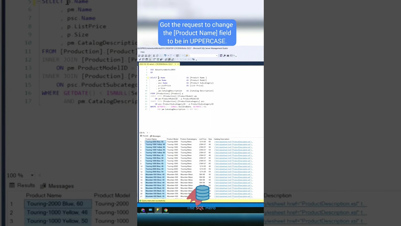 String TRICK #sql #string #dataengineering #datascience #upper #dataanalytics #sqlserver  #data