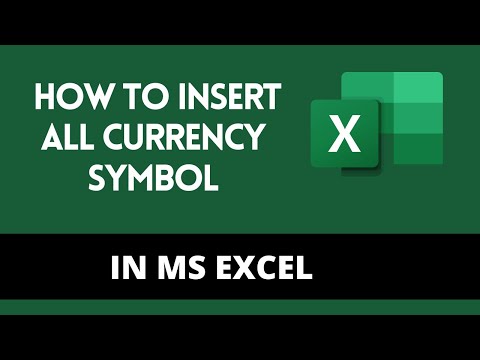 How to Insert All Currency Symbol in MS Excel