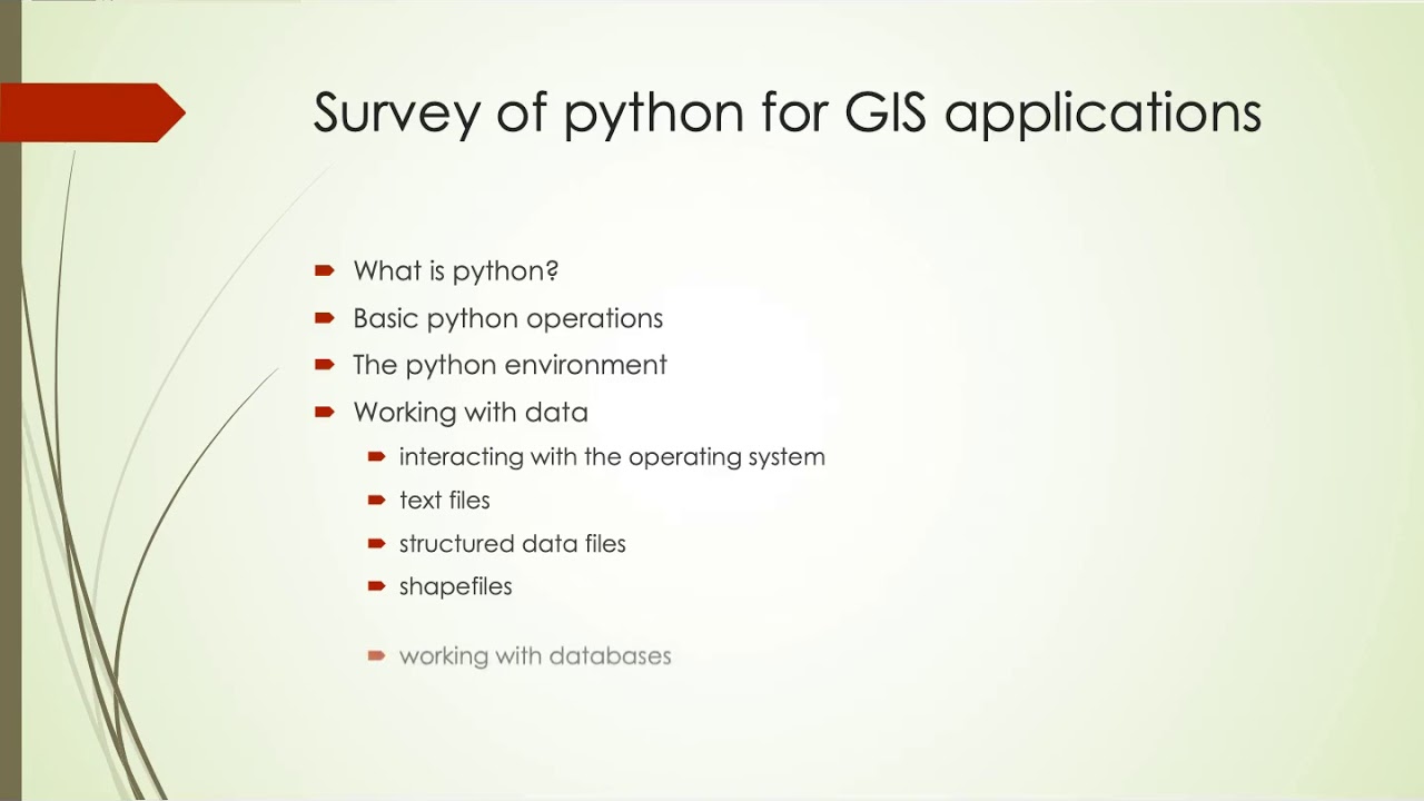 New Course: Survey of python for GIS Applications