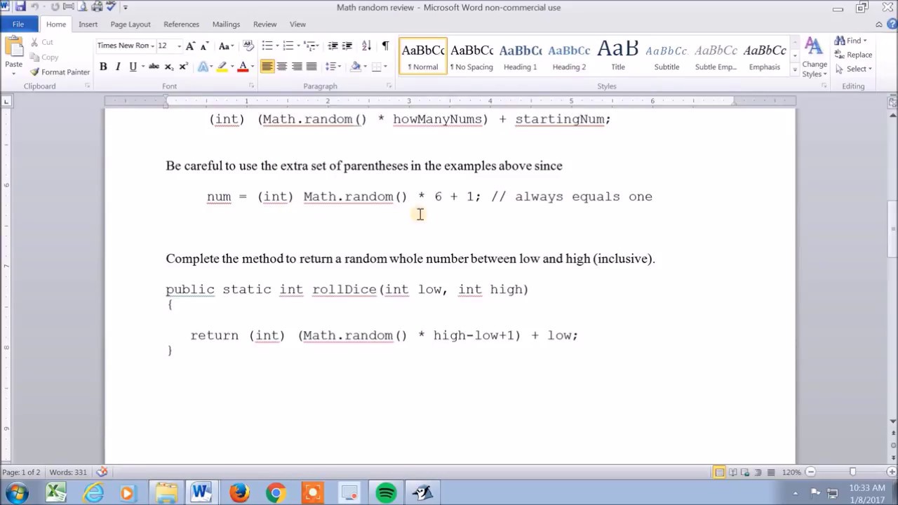Java Using Math Methods