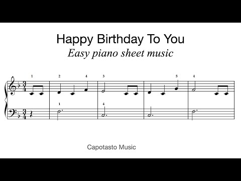 How to play HAPPY BIRTHDAY on Piano! EASY sheet music for beginners!