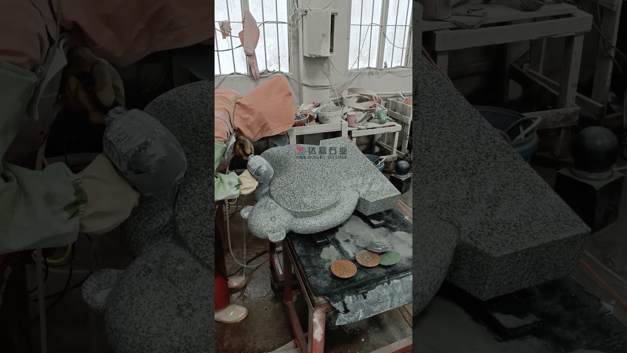 Polished Teddy Bear Tombstone Light Grey Granite Children Memorial Headstone