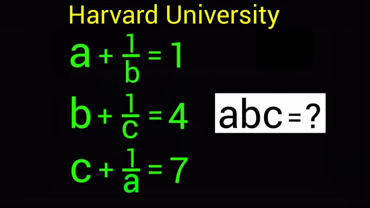 Harvard University Interview Tricks | How to solve for abc Quickly ?