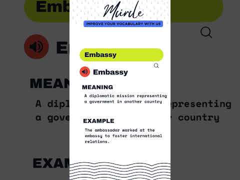 Meaning of Word EMBASSY #shortvideo #english #learning
