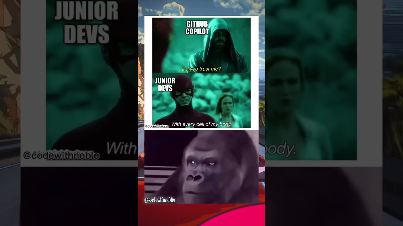 😂The Relationship Between Junior Devs And GitHub Copilot.😂😂😂 #funny #trending #coding #programming