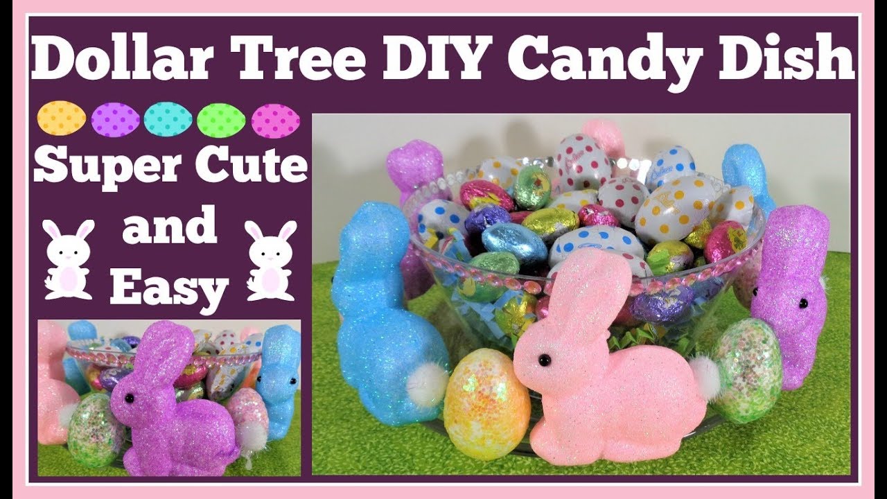 Dollar Tree DIY 🐰 Easter Bunny Candy Dish Super fast and Easy