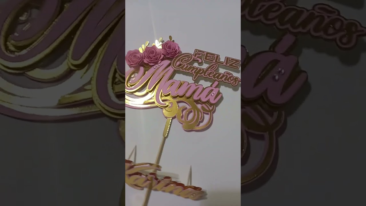 Hermoso topper para una madre 💕💖 #topper #caketopper #cameo4 #topodebolo #madre #manualidades