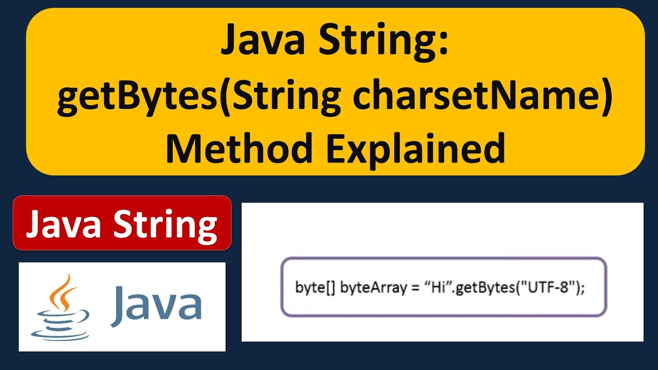 Java String: getBytes(String charsetName) Method Explained | Java Tutorial