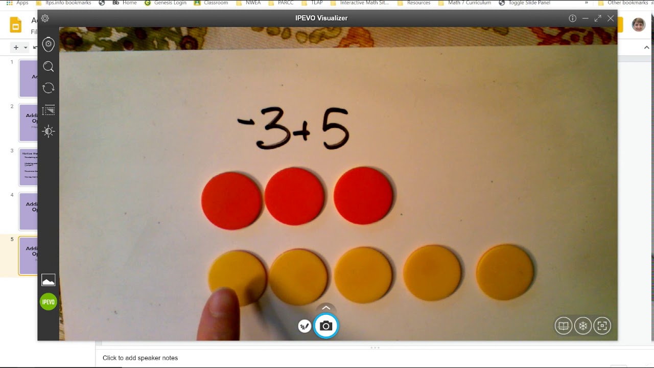 Adding Integers with Different Signs - Model with Counters