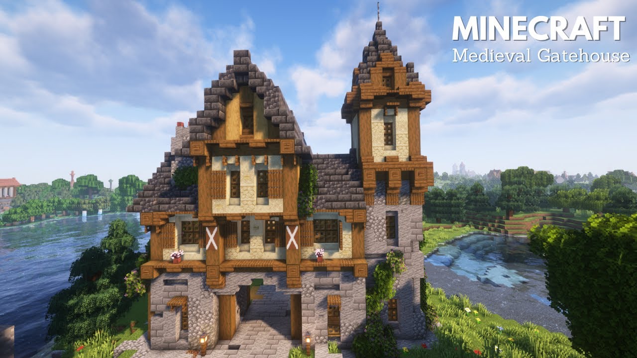 Minecraft: How to build a Medieval Gatehouse | Minecraft Tutorial ...