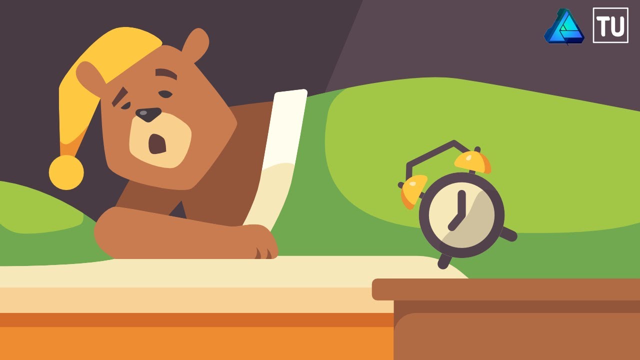 Sleepy Bear Vector Illustration in Affinity Designer