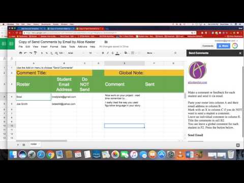 Send comments by e-mail (Alice Keeler)