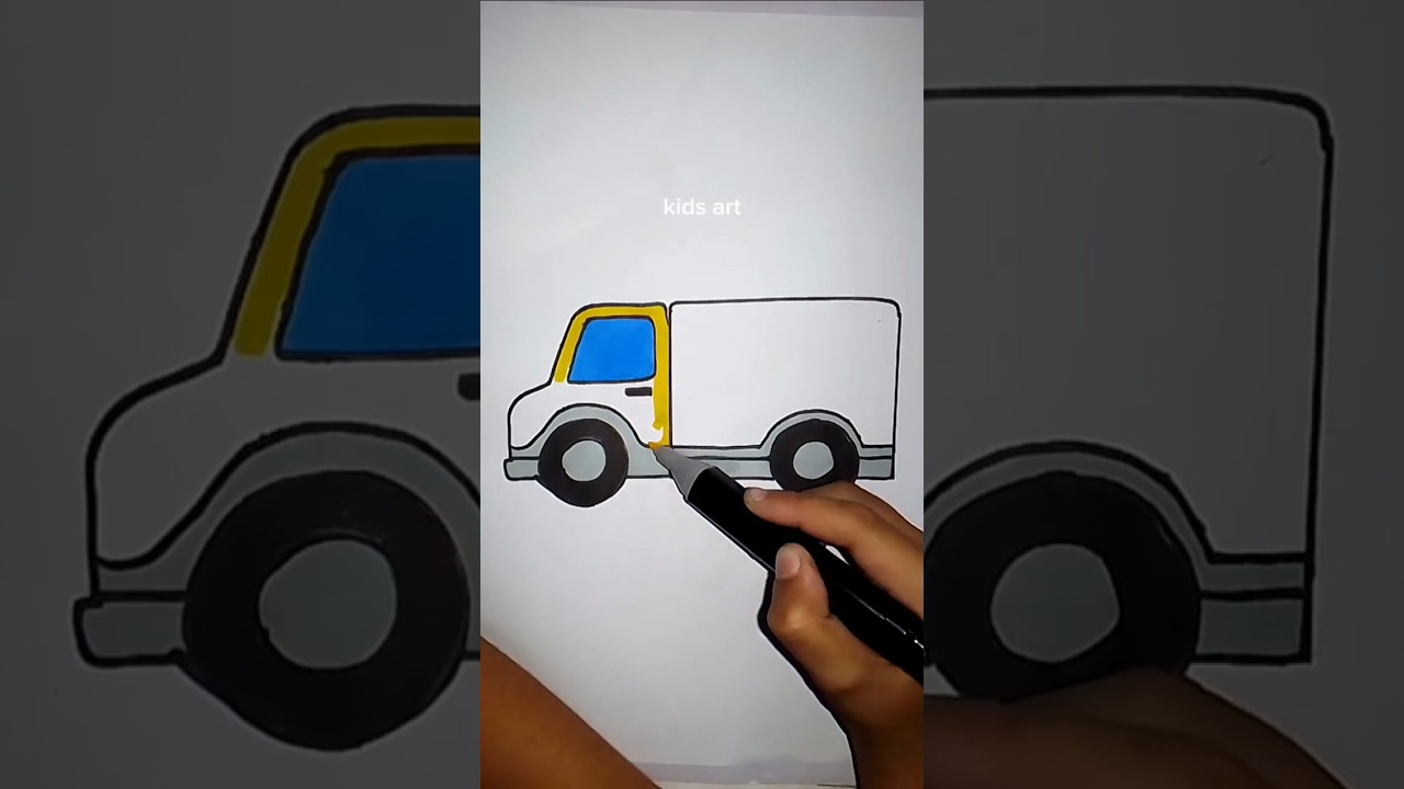 colouring a van. #colouring #drawing