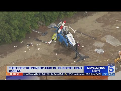 Helicopter carrying fire personnel crashes in backyard near Banning Airport