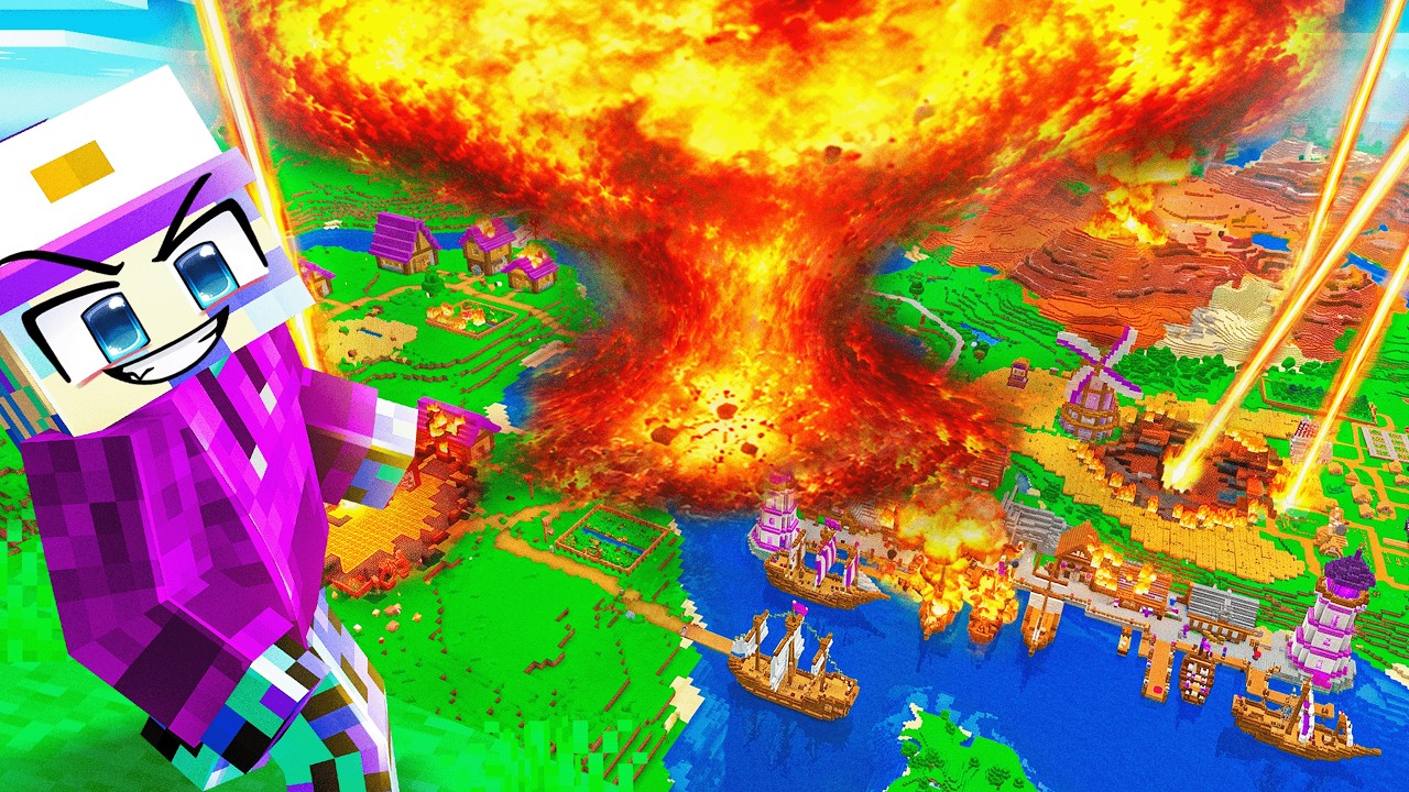 Orbital Strike Cannon vs My Friends World in Minecraft