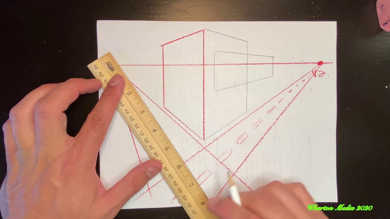 Studio Arts 2pt. Perspective tutorial 3 - Fantasy Buildings