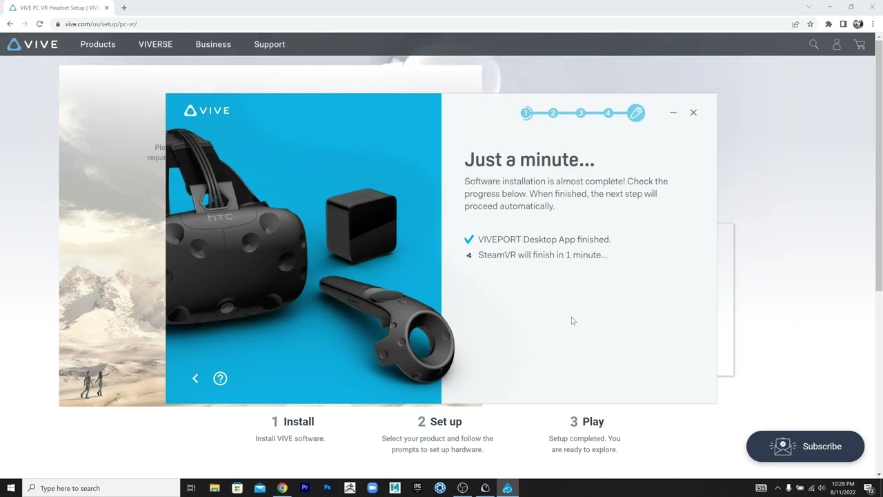 VIVE 1 VR Software Installation