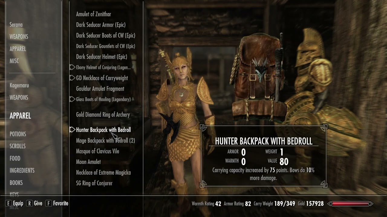 Serana prefers Dark Seducer Armor over Golden Saint Armor