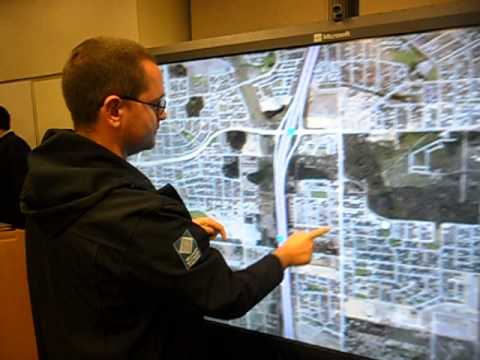 Bing maps on a big touchscreen.
