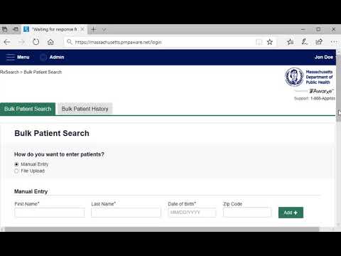 MassPAT Tutorial #6: Bulk Patient Search for Single Supervisors