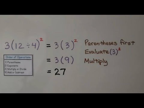 6th Grade Math 9.3c, Using Exponents With Grouping Symbols