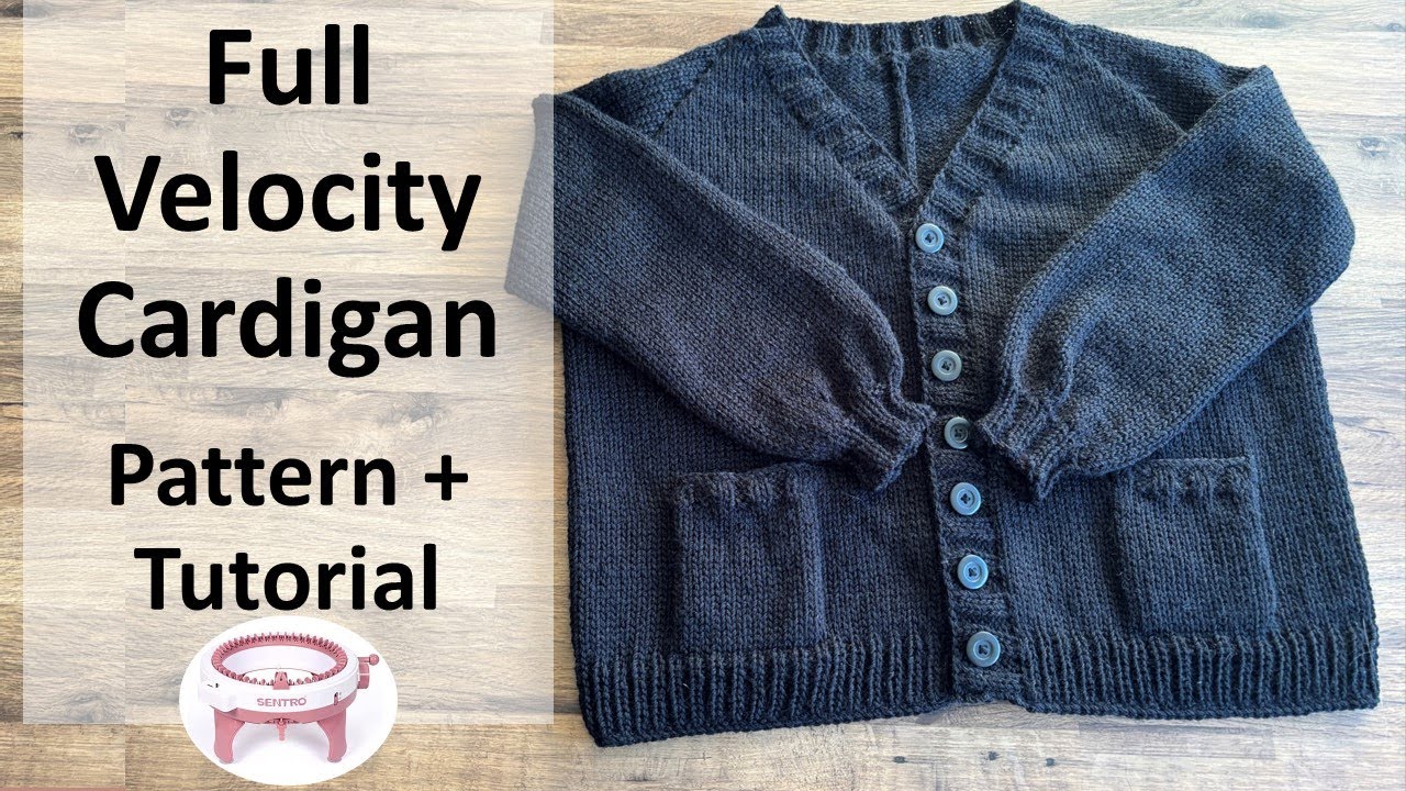 Sentro Knitting Machine Cardigan with pockets | pattern tutorial | beginner project 