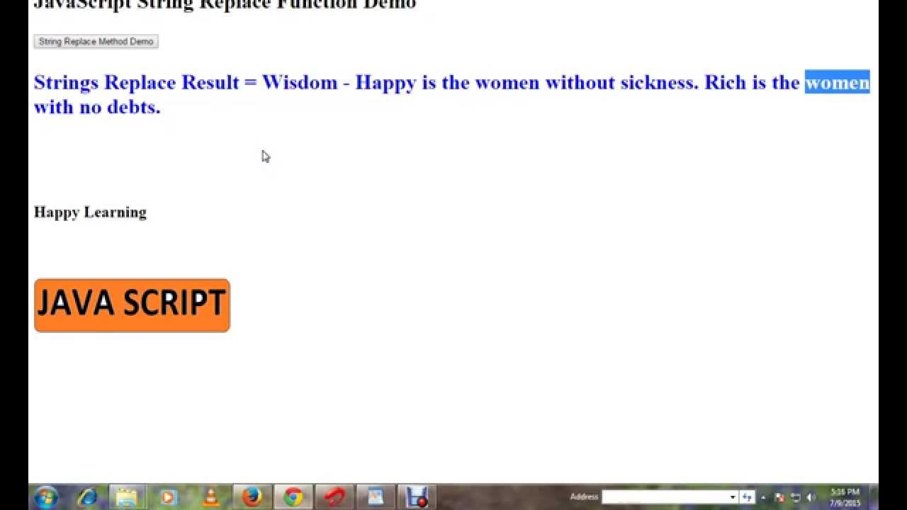 STRINGS REPLACE WITH REGEX IN JAVASCRIPT DEMO