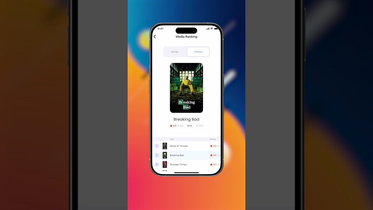 Media Ranking tempate with our Data Grid control for .NET MAUI #dotnetmaui #uidesign #grialkit #lotr