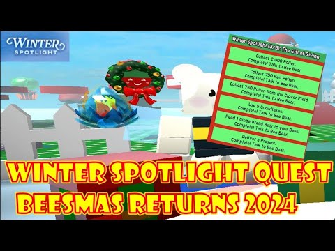 WINTER SPOTLIGHT EVENT *BEE BEAR 1-3 QUEST & TOKEN BADGE* IN BEE SWARM SIMULATOR [] ROBLOX