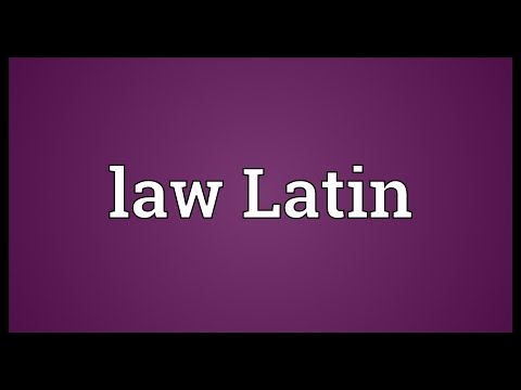 Law Latin Meaning