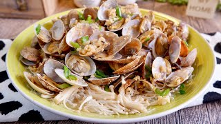 Easiest Recipe Ever! Steamed Garlic Clams With Enoki Mushrooms Chinese ...