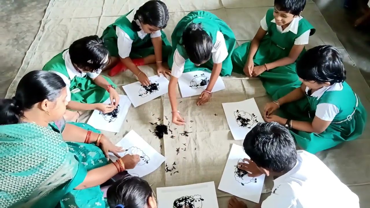 IGNOU DECE-4 project, Phase-3, Activity -14,(Paste black wool activity)