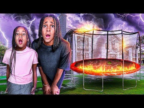 JUMPING ON A TRAMPOLINE IN A STORM