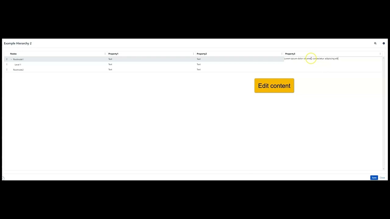 Edit hierarchy content