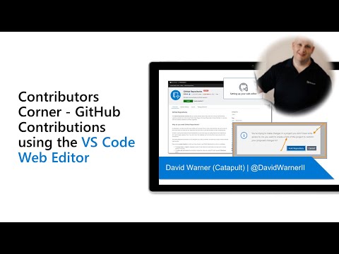 Contributors Corner - GitHub Contributions using the VS Code Web Editor