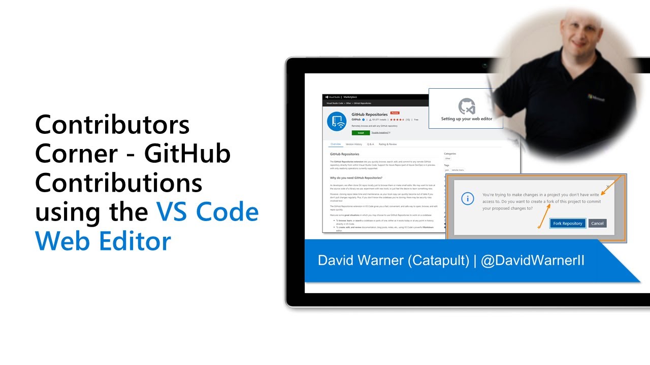 Contributors Corner - GitHub Contributions using the VS Code Web Editor