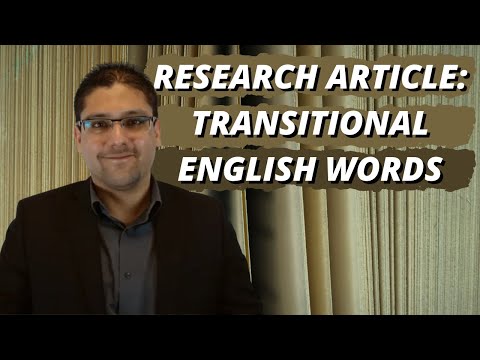 Transitional English Words For Research Articles