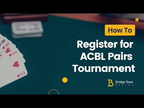 How to - Register for ACBL Pairs Tournament
