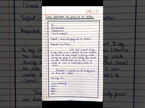 leave application for going out of station / Leave application #leaveapplicaton #ytshorts #education