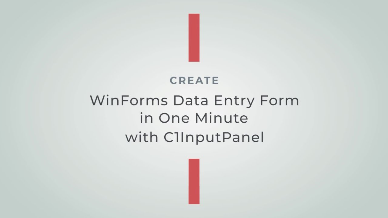 Create a WinForms Data Entry Form in One Minute with C1InputPanel