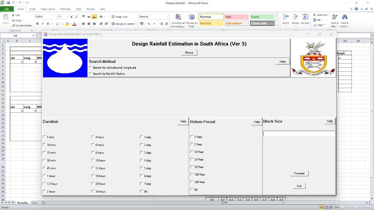 Design Rainfall Estimation South Africa