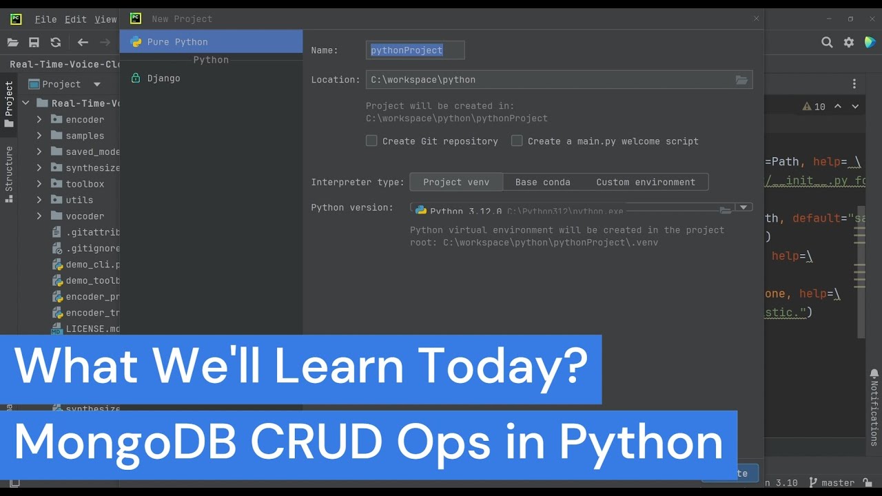Learning Python Tutorial - MongoDB CRUD operations using PyMongo