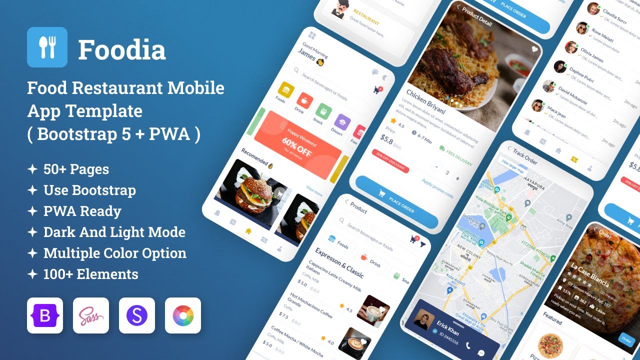 Foodia - Food Restaurant Mobile App Template ( Bootstrap 5 + PWA ) #bootstrap  #template